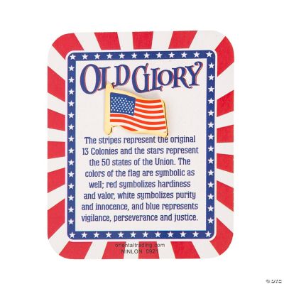 Bulk 72 Pc. The Legend of Old Glory Pins with Card | Oriental Trading