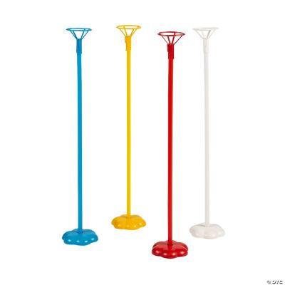 Colorful Balloon Sticks with Stands - 12 Pc.