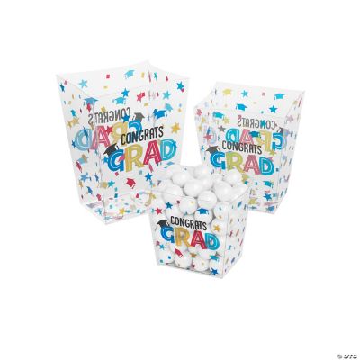 4 1/2" - 8" Graduation Congrats Grad Clear Plastic Buckets - 6 Pc ...