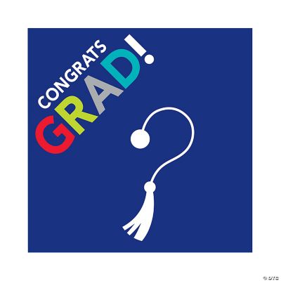 6 Ft. x 6 Ft. Bright Congrats Grad Cap Plastic Backdrop - 2 Pc ...