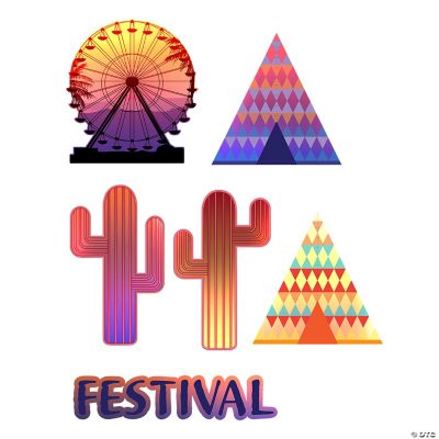 Boho Festival Cutouts - 12 Pc. | Oriental Trading