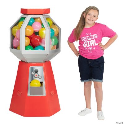 24" x 51" Red & Gray 3D Gumball Machine Cardboard Cutout Stand-Up