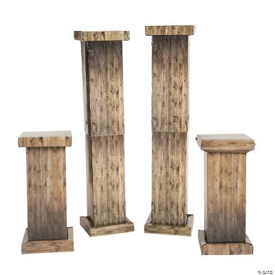 3 Ft. - 6 Ft. 3D Rustic Column Cardboard Stand-Up Set - 4 Pc.