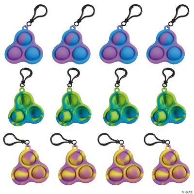 3" x 3" Lotsa Pops Pop Fidget Toy Backpack Clip Keychains - 24 Pc ...