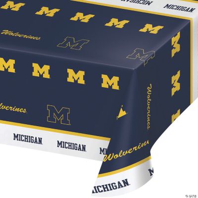 54” x 108” Ncaa University Of Michigan Plastic Tablecloths 3 Count ...