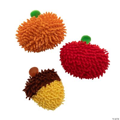 Mini Fall Stuffed Acorn, Pumpkin & Apple Dry Erase Erasers - 12 Pc ...