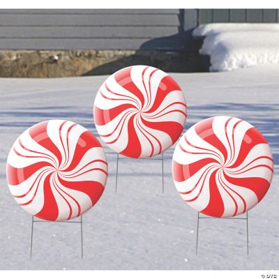 12" Peppermint Outdoor Yard Signs - 3 Pc. | Oriental Trading