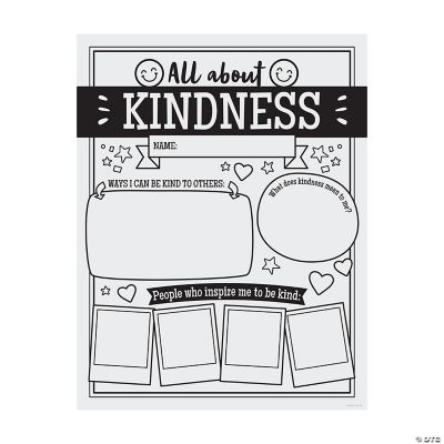 17" x 22" Color Your Own All About Kindness Paper Posters - 30 Pc ...