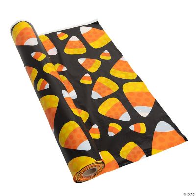 40" x 100 ft. Halloween Candy Corn Plastic Tablecloth Roll - Discontinued