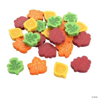 Bulk 144 Pc. Mini Fall Leaf-Shaped Multicolor Eraser Assortment