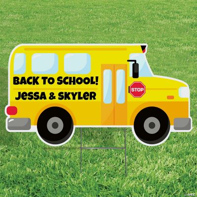 Personalized 23 1/2" x 12 3/4" School Bus Yard Sign | Oriental Trading
