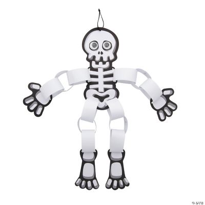 17 1/2" x 17" Halloween Skeleton Paper Chain Craft Kit - Makes 12 ...