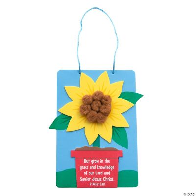 5 1/4" x 6 1/2" Grow with Jesus Sunflower Sign Craft Kit - Makes 12 ...
