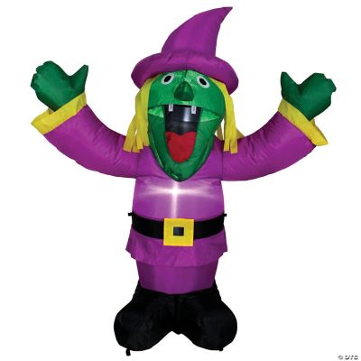 Northlight 3.5' Purple Inflatable Lighted Witch Halloween Outdoor ...