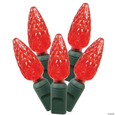 Vickerman 200 Christmas Lights LED Red with Green Wire Set - 6" Spacing ...