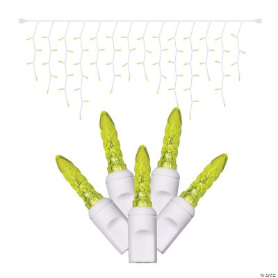 Vickerman 70 Lights LED Lime with White Wire Icicle Christmas Light Set ...