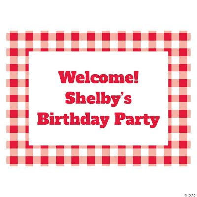 Personalized Gingham Plaid Welcome Sign - Discontinued