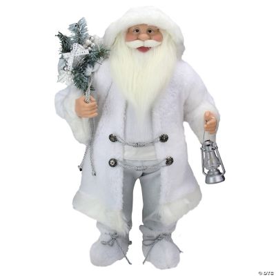Northlight - 24" White Frost Standing Santa Claus Christmas Figurine ...