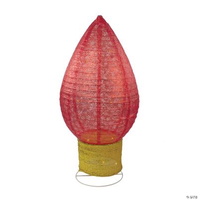 Northlight - 3.5' Red Pre-Lit LED Glitter Light Bulb Christmas Outdoor ...