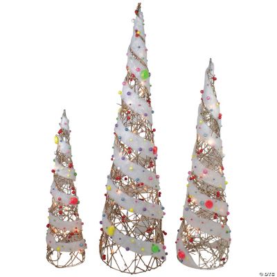 Christmas Rattan Cone Tree in Gold Home Décor Ornaments & Accents ...