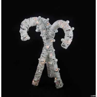 Northlight - 2' Pre-Lit White String Glittered Candy Cane Christmas Decor