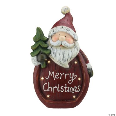 Northlight - 15.5" LED Lighted Santa Weathered Table Top Christmas ...
