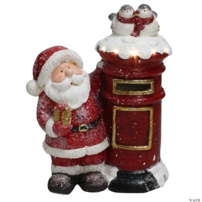 Northlight - 15.5" Red and White Lighted Santa Claus Mailing Present ...