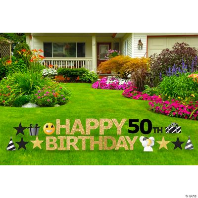 18" x 20" Happy 50th Birthday Yard Sign Kit - 27 Pc. | Oriental Trading