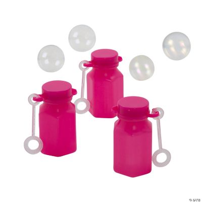 Bulk 48 Pc. Mini Hexagon Pink Bubble Bottles - Discontinued