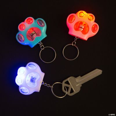Light-Up Paw Keychains - 12 Pc. - Discontinued