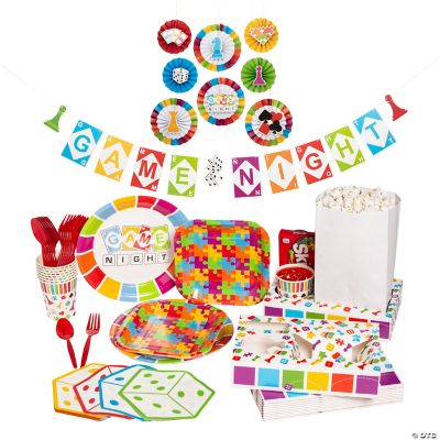 77 Pc. Game Night Party Tableware Kit for 8 Guests