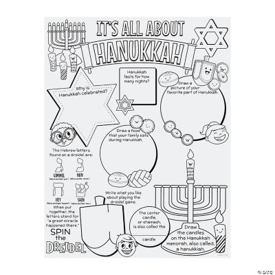 Color Your Own It’s All About Hanukkah Posters - 12 Pc. | Oriental Trading
