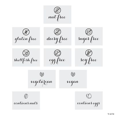 Dietary Restrictions Table Sign Set - 33 Pc. | Oriental Trading