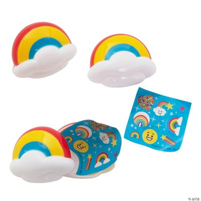 2 1/2" Rainbow Sticker-Filled Plastic Easter Eggs - 12 Pc. - Discontinued