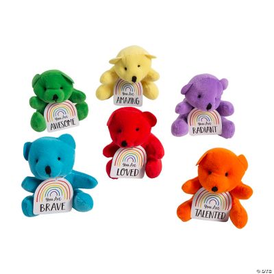 Adorable Mini Positive Affirmations Stuffed Bears - 12 Pc. with Cards ...
