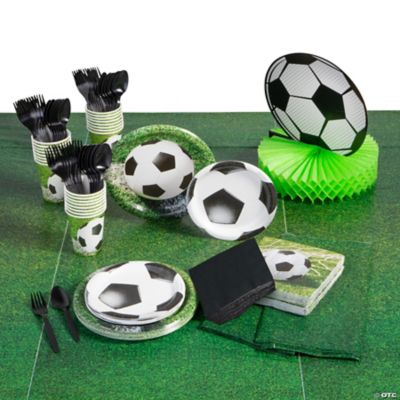 210 Pc. Sports Fanatic Soccer Party Deluxe Tableware Kit for 24 Guests
