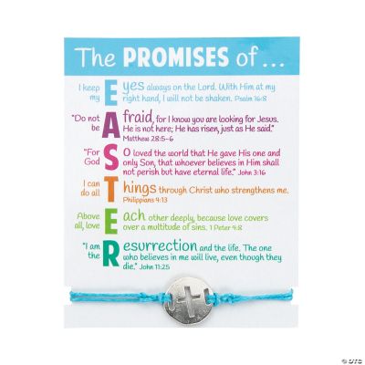 Bracelets with Cross Charm on Easter Cards – 12 Pc.