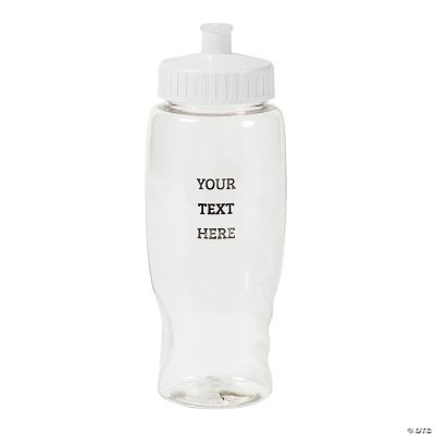 7 3/4" 20 oz. Bulk 50 Ct. Personalized Clear Open Text Water Bottles ...