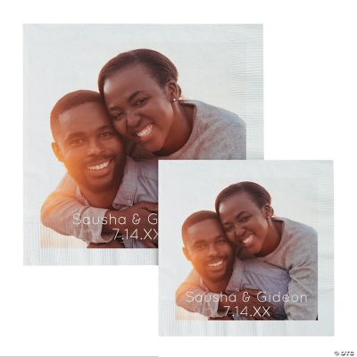 Bulk 50 Ct. Personalized Text Custom Photo Napkins | Oriental Trading