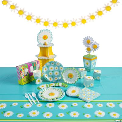 390 Pc. Daisy Party Ultimate Tableware Kit for 24 Guests