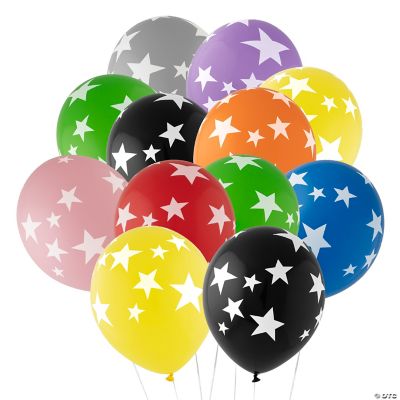 Bulk 216 Pc. White Star 11" Latex Balloon Assortment