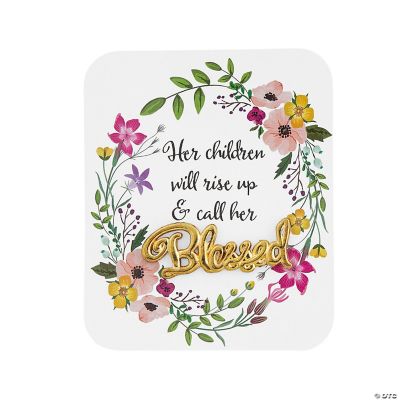 1 1/2" Religious Mother’s Day Blessed Pins with Card - 12 Pc.