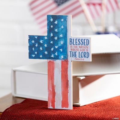 Patriotic Cross Wall Sign - Discontinued