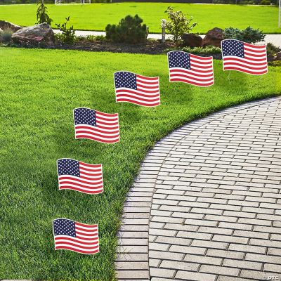 12" x 8" USA Flag Yard Signs - 6 Pc. - Discontinued