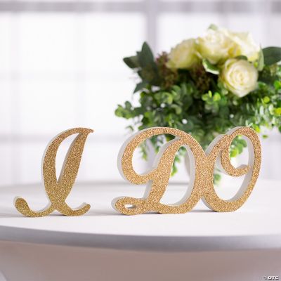 I Do Glitter Tabletop Sign | Oriental Trading