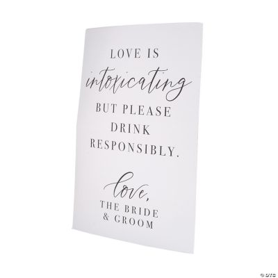 Drink Responsibly Wedding Sign | Oriental Trading