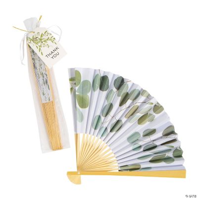 Eucalyptus Thank You Hand Fan Favor Kit for 24