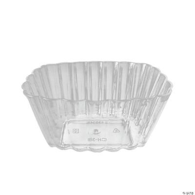 Premium Clear Fluted Rectangular Disposable Plastic Pudding Cups (288 Cups)