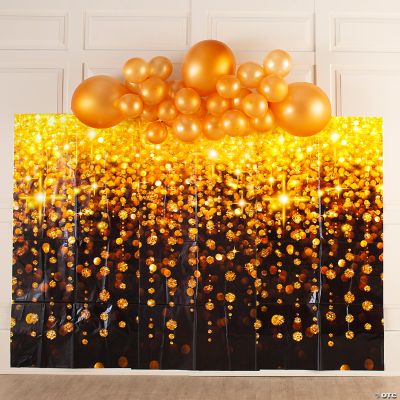 Gold Balloon Backdrop Display Decorating Kit - 32 Pc.