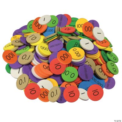 10-Value Decimals to Whole Numbers Place Value Discs, 250 Discs ...